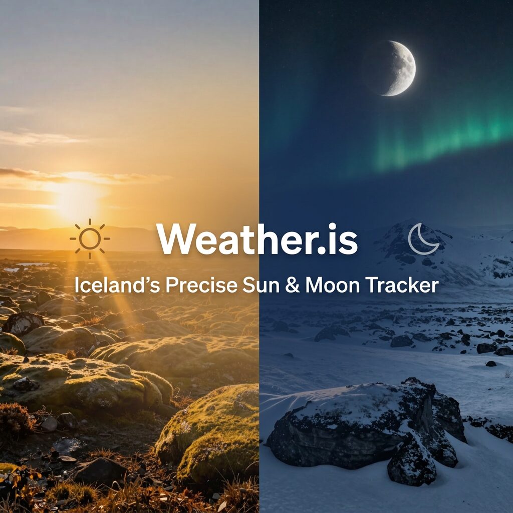 Sun and Moon Times on Weather.is for All Locations in Iceland and Earth
